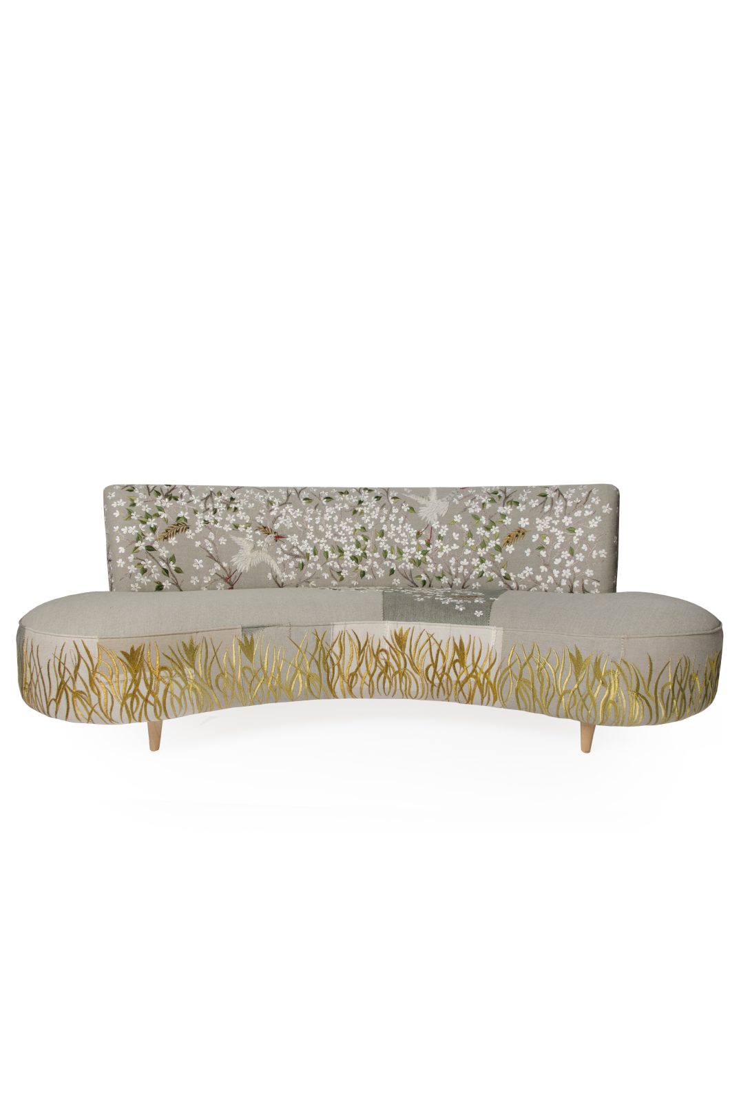 Primavera / Linen Embroidered Bean Sofa - Bokja