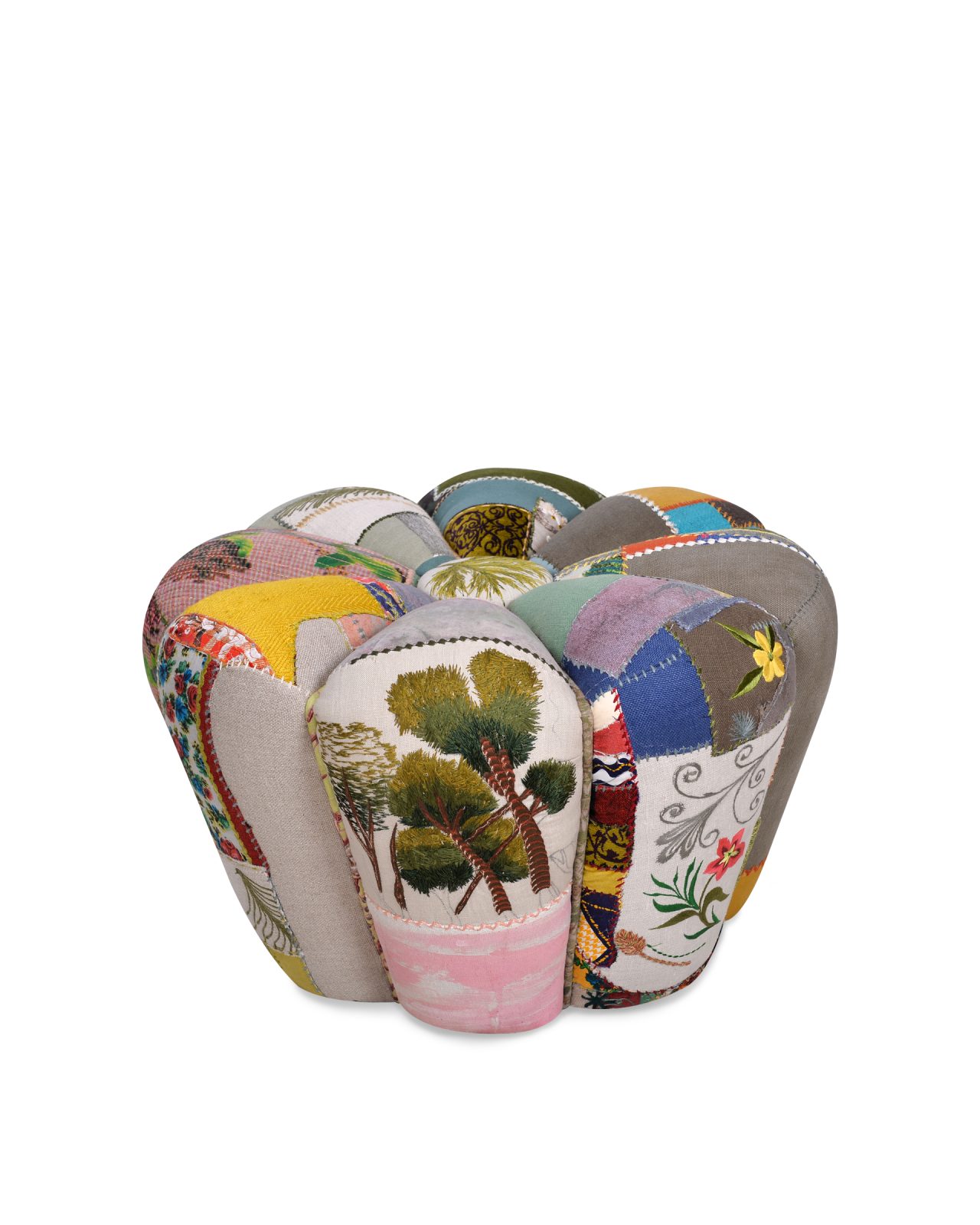 Cynzia / Embroidered Small Pouf - Bokja