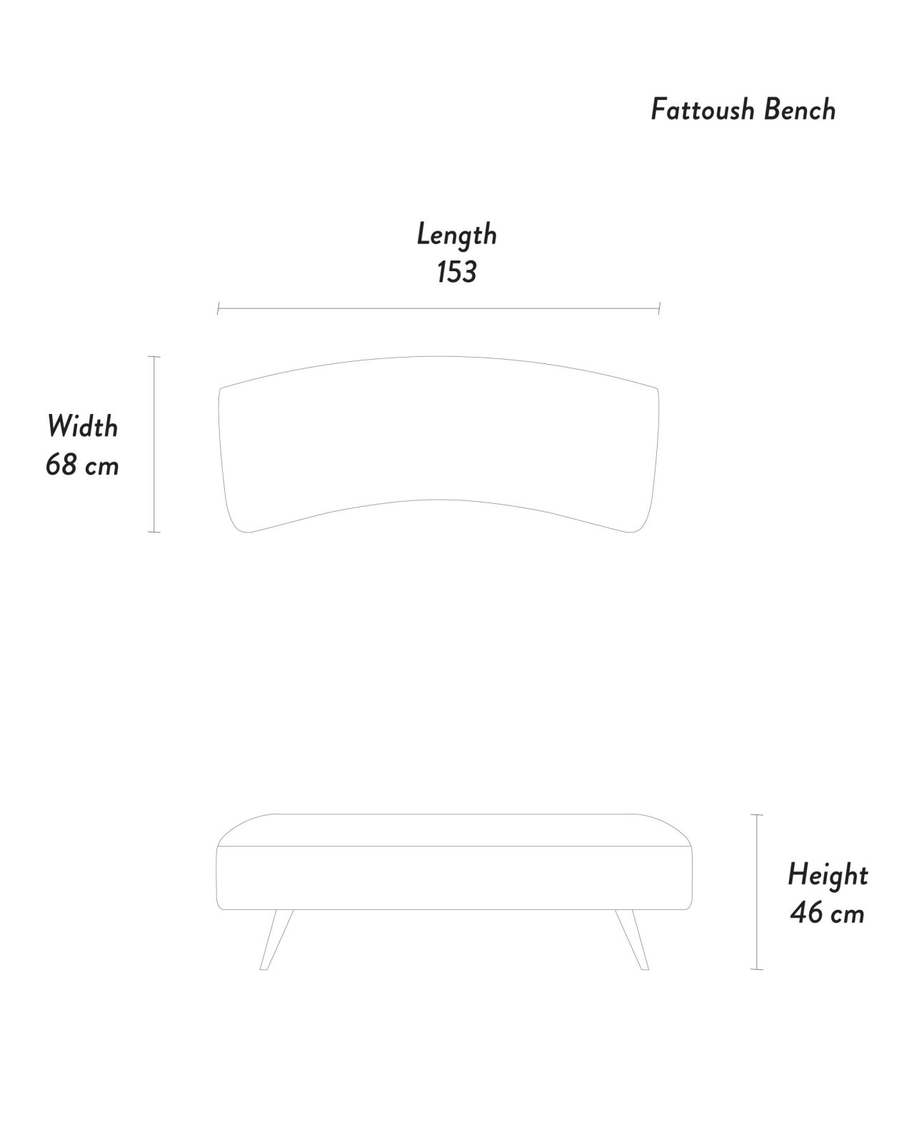 Mimosa / Linen Embroidered Fattouch Benchwith Wood Frame - Bokja